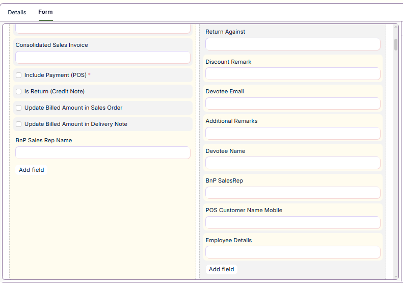 Custom Fields to POS